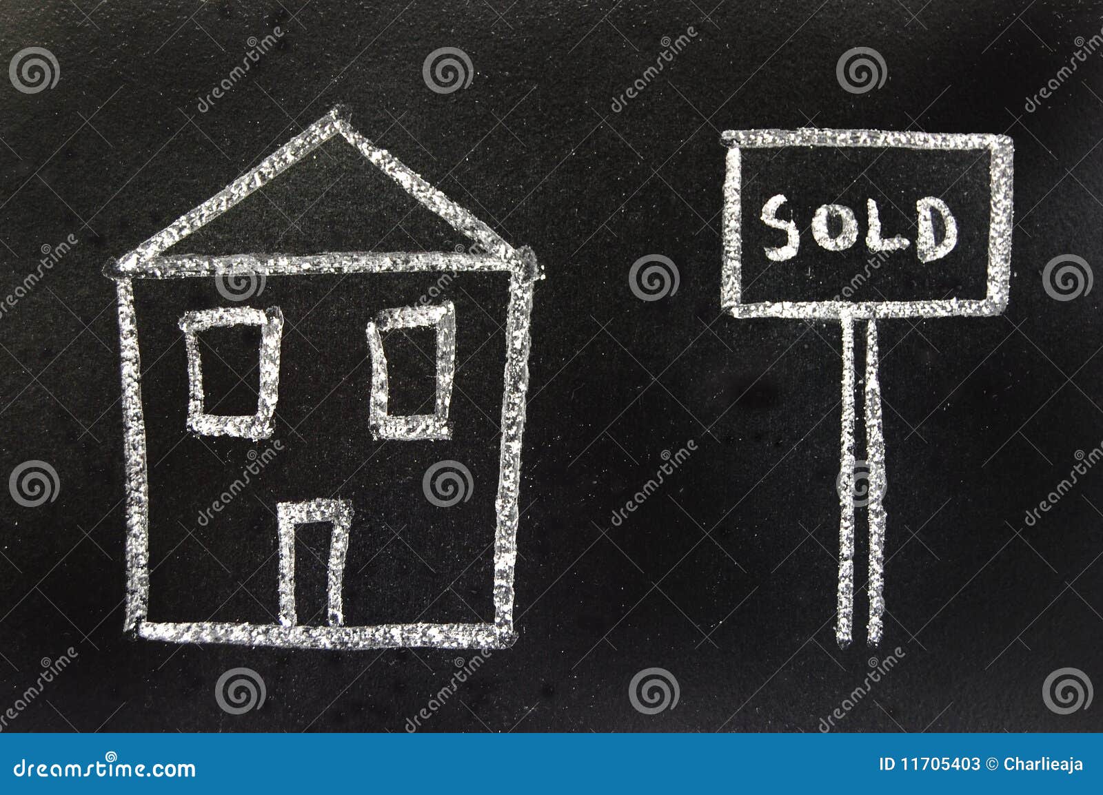 House sold stock image. Image of blackboard, concept - 11705403