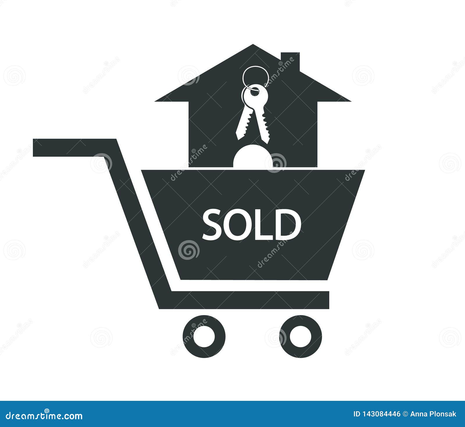 House Sold Icon. Selling a House Stock Vector - Illustration of cost ...