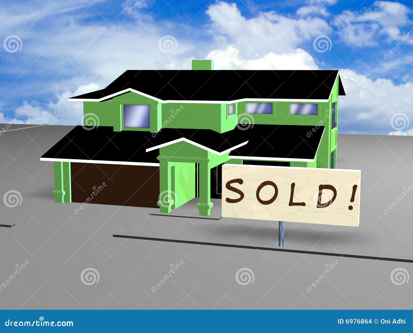 House with sold sign stock illustration. Illustration of isolated - 6976864