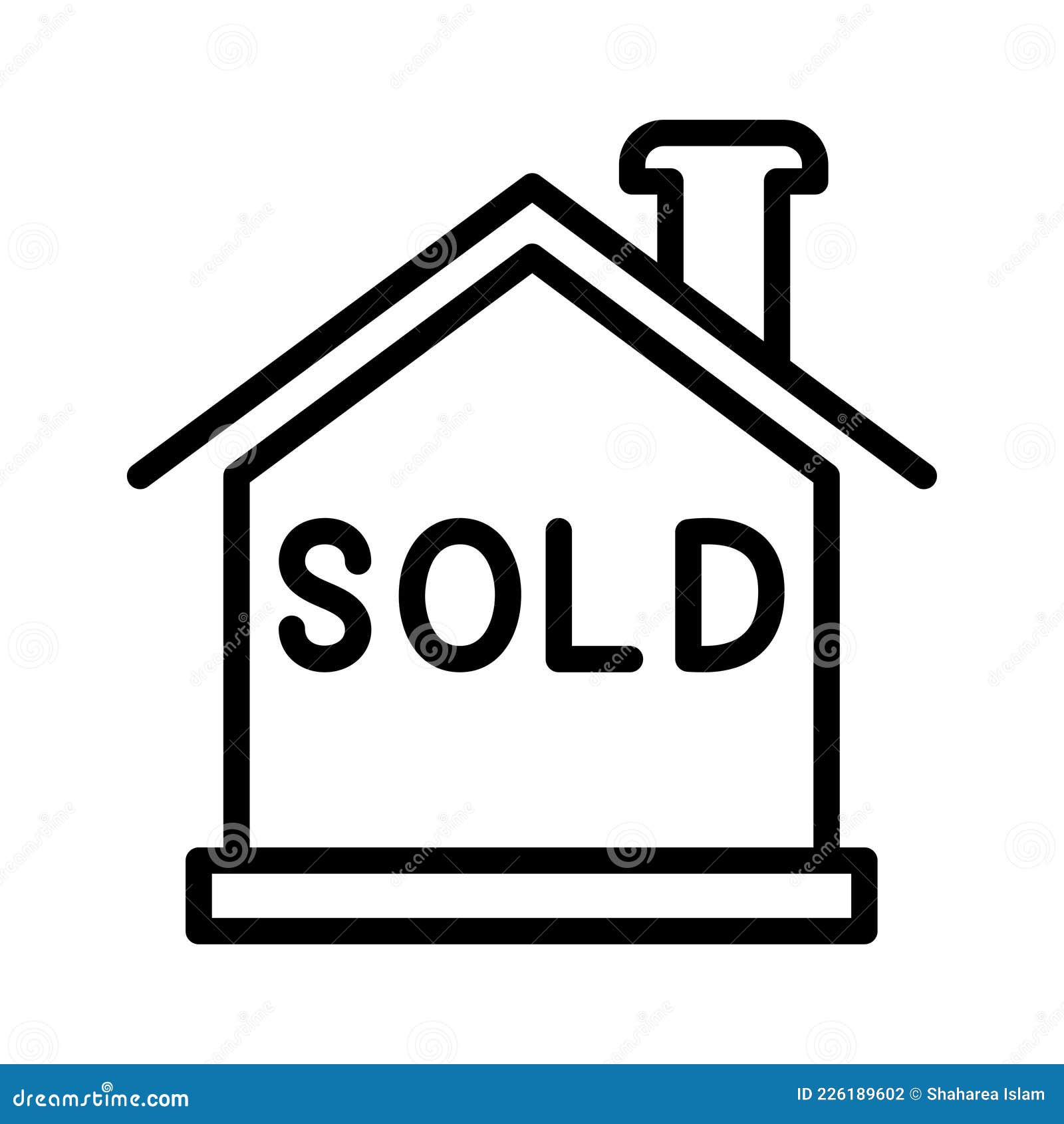 House Sold Sign Icon stock vector. Illustration of board - 226189602
