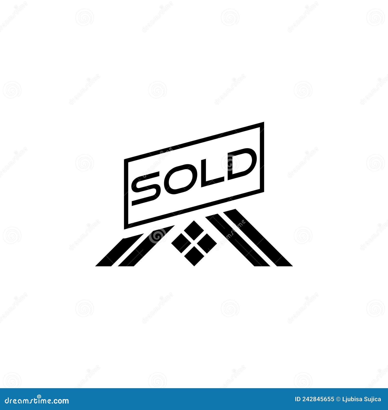 House Sold Simple Icon Isolated on White Background Stock Vector ...