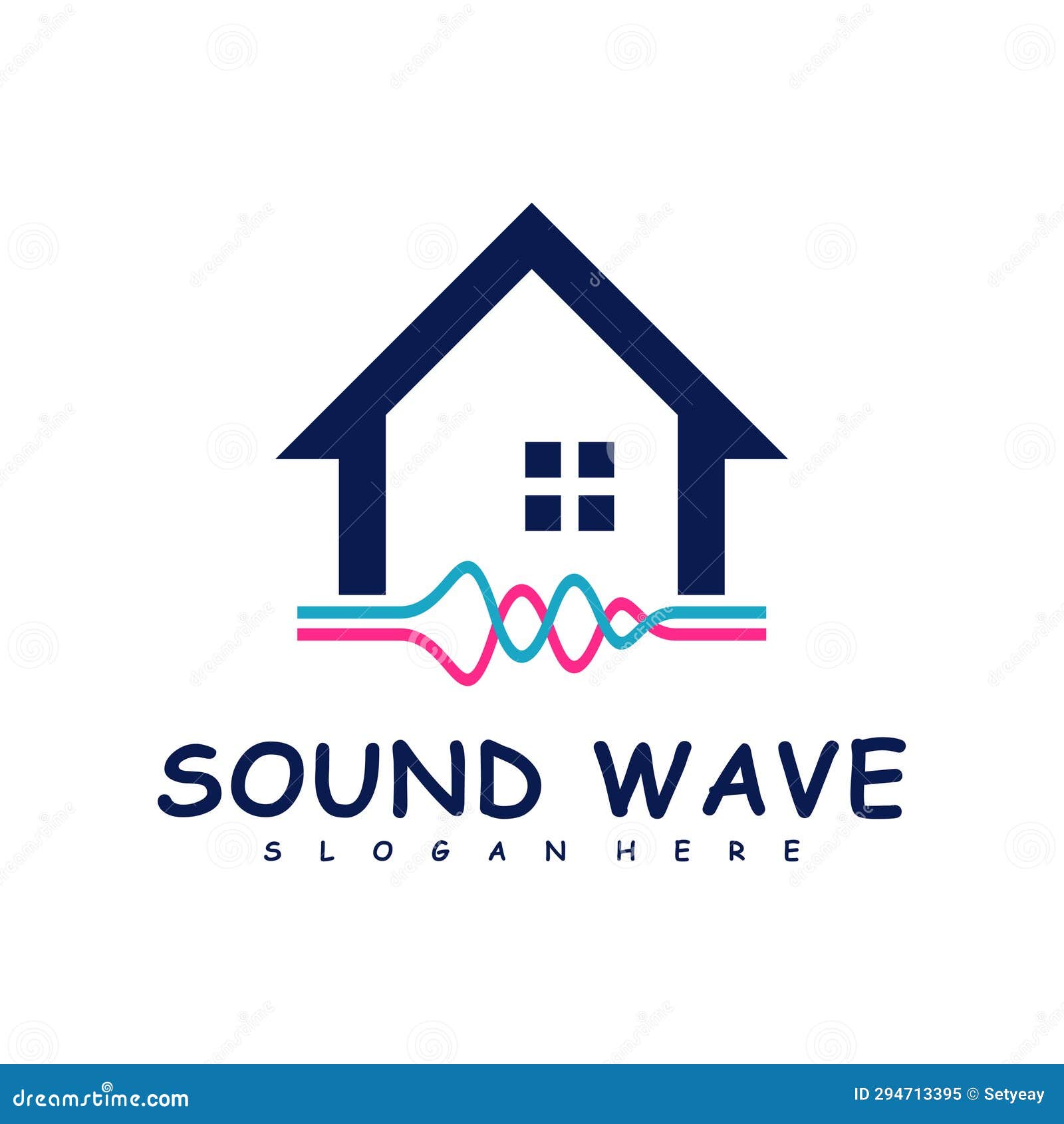 House with Sound Wave Logo Design Concept Vector. Sound Wave ...