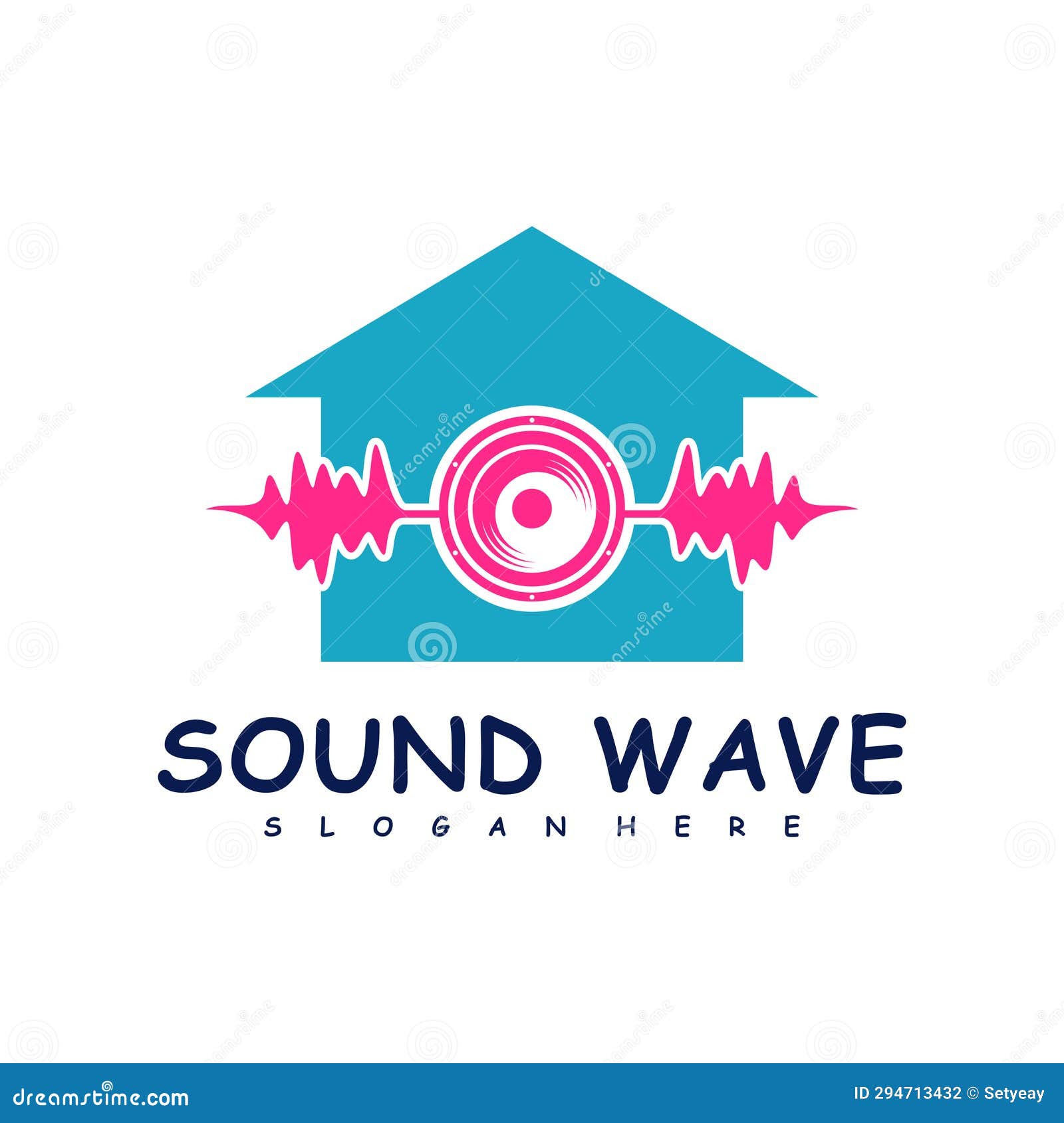 House with Sound Wave Logo Design Concept Vector. Sound Wave ...