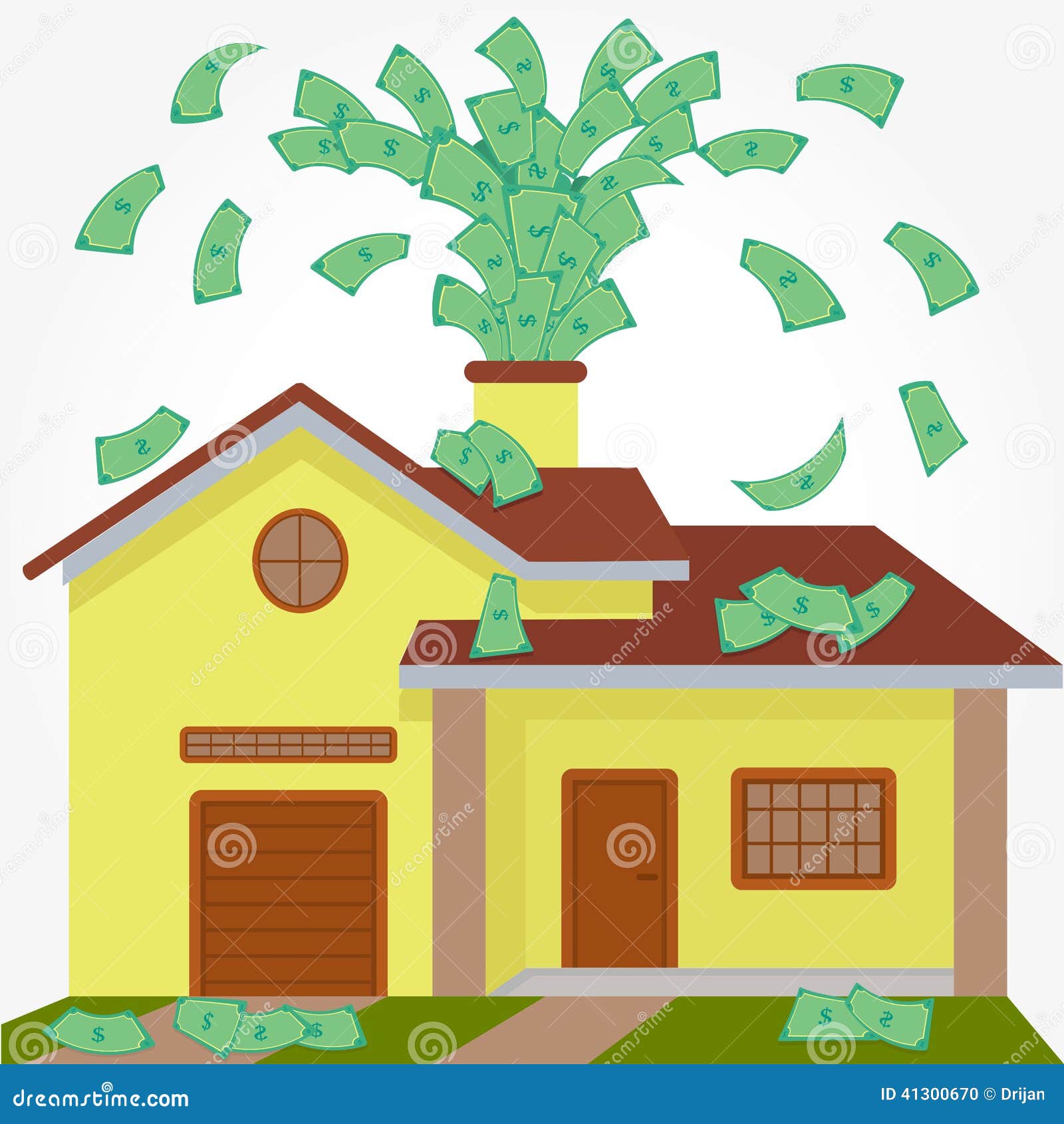 House spouting money stock vector. Illustration of invest - 41300670