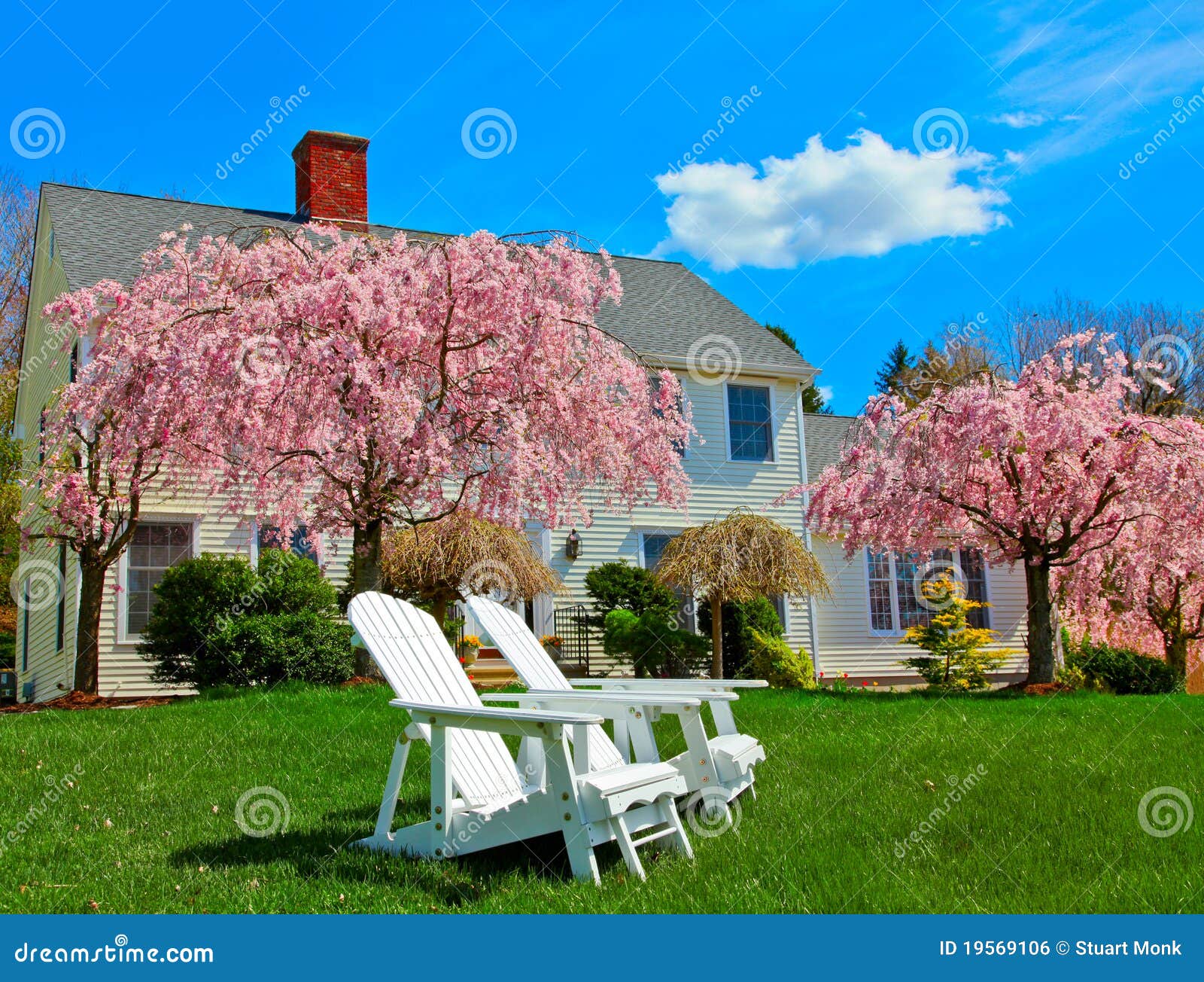 House in spring stock photo. Image of adirondeck, comfortable - 19569106