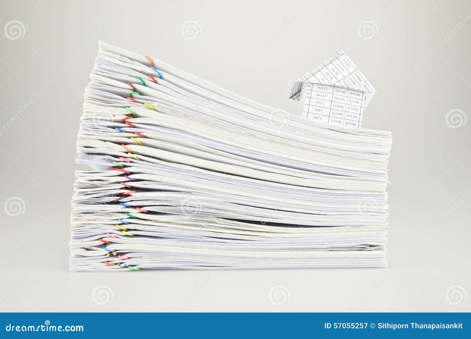 House on Stack Old Paperwork Stock Image - Image of report, workload ...