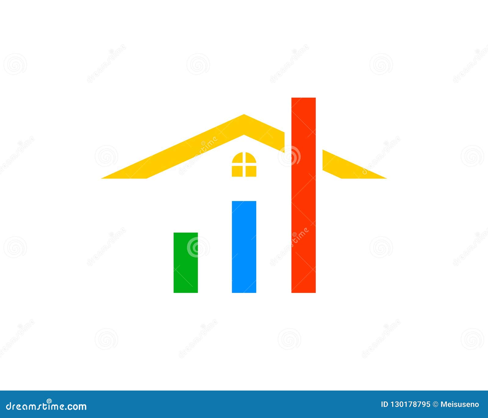 House Statistic Home Market Logo Design Template Stock Vector ...