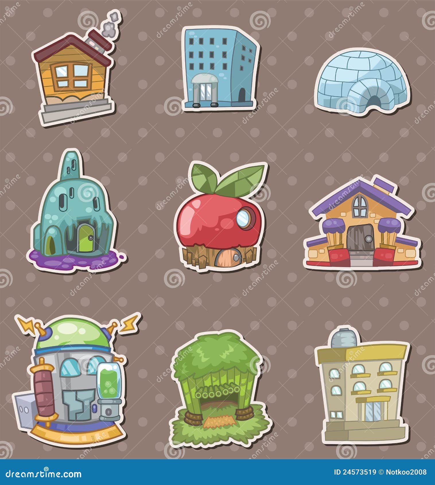 House stickers stock vector. Illustration of design, bright - 24573519