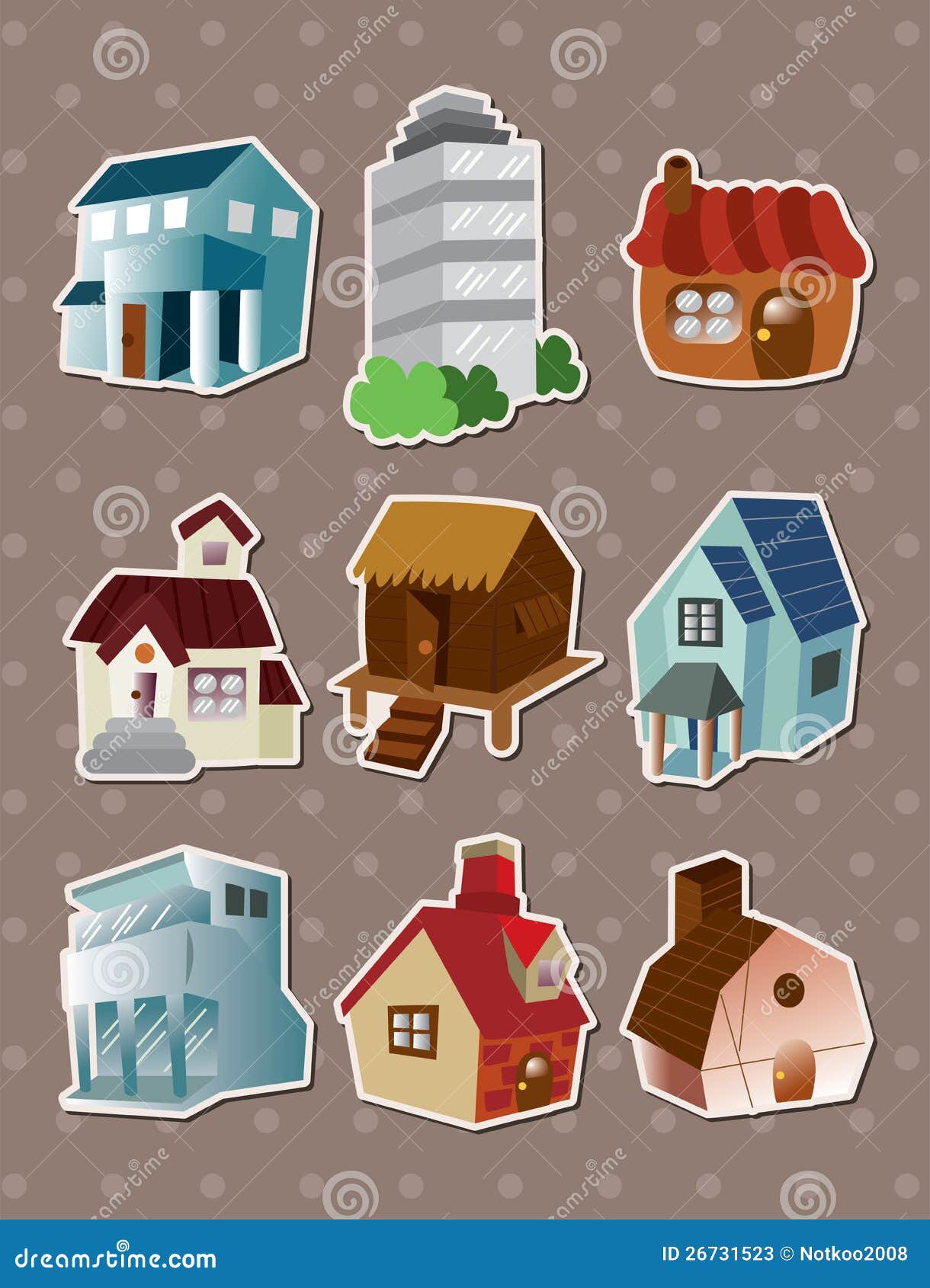 House stickers stock vector. Illustration of cottage - 26731523