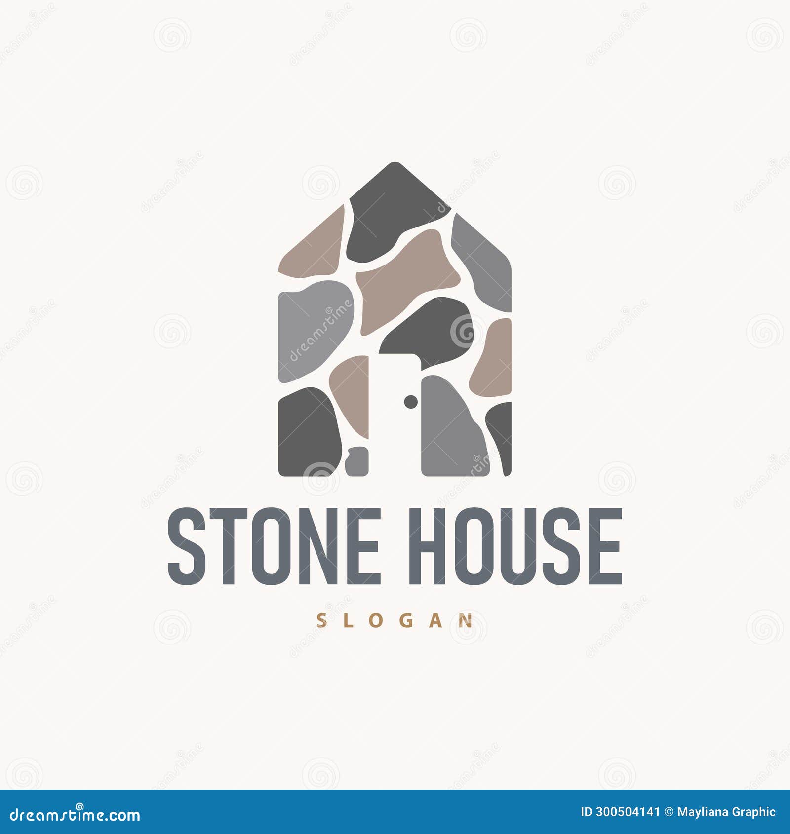 House Stone Logo Design House Rock Geometric Building Structure Elegant ...