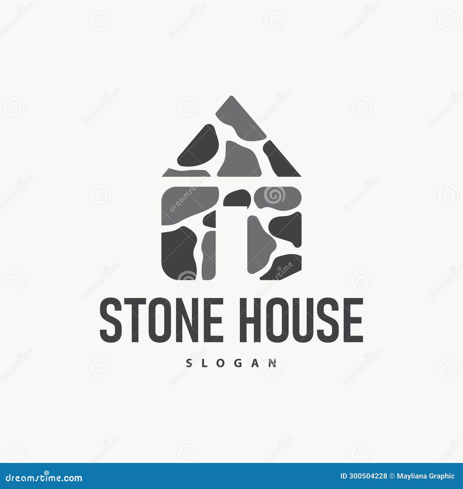 House Stone Logo Design House Rock Geometric Building Structure Elegant ...