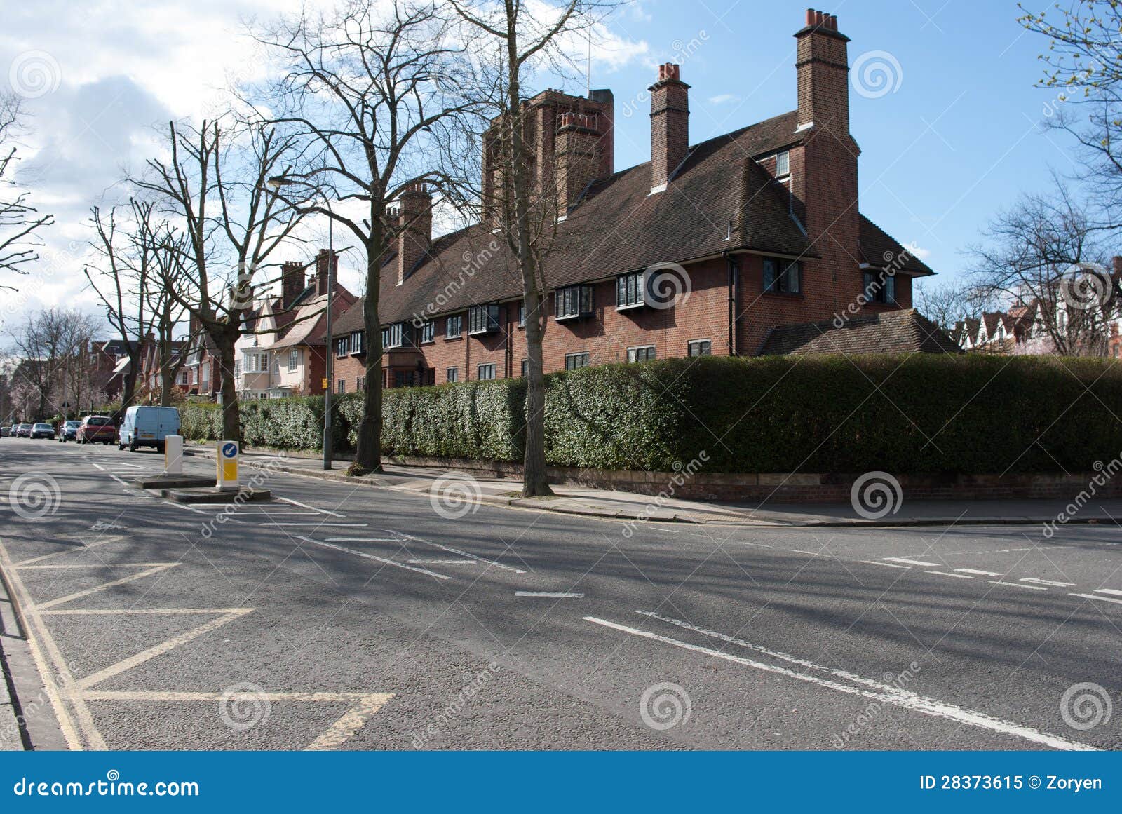 House on street stock image. Image of outdoor, chimneys - 28373615