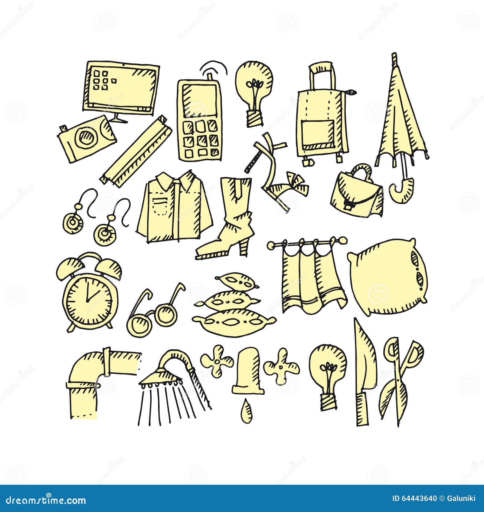 House stuff stock vector. Illustration of cartridge, knife - 64443640