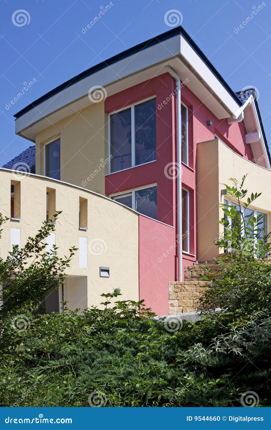 House, Stylish Detached House Stock Photo - Image of house ...