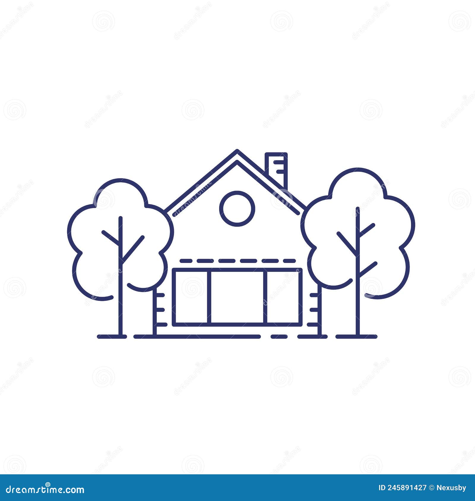 Suburb Line Icons Collection. Community, Residential, Neighborhood ...