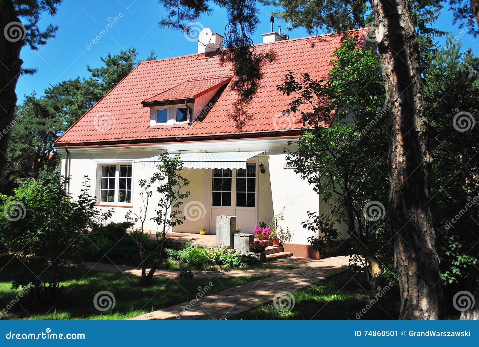 House in the suburbs stock image. Image of entrance, family - 74860501