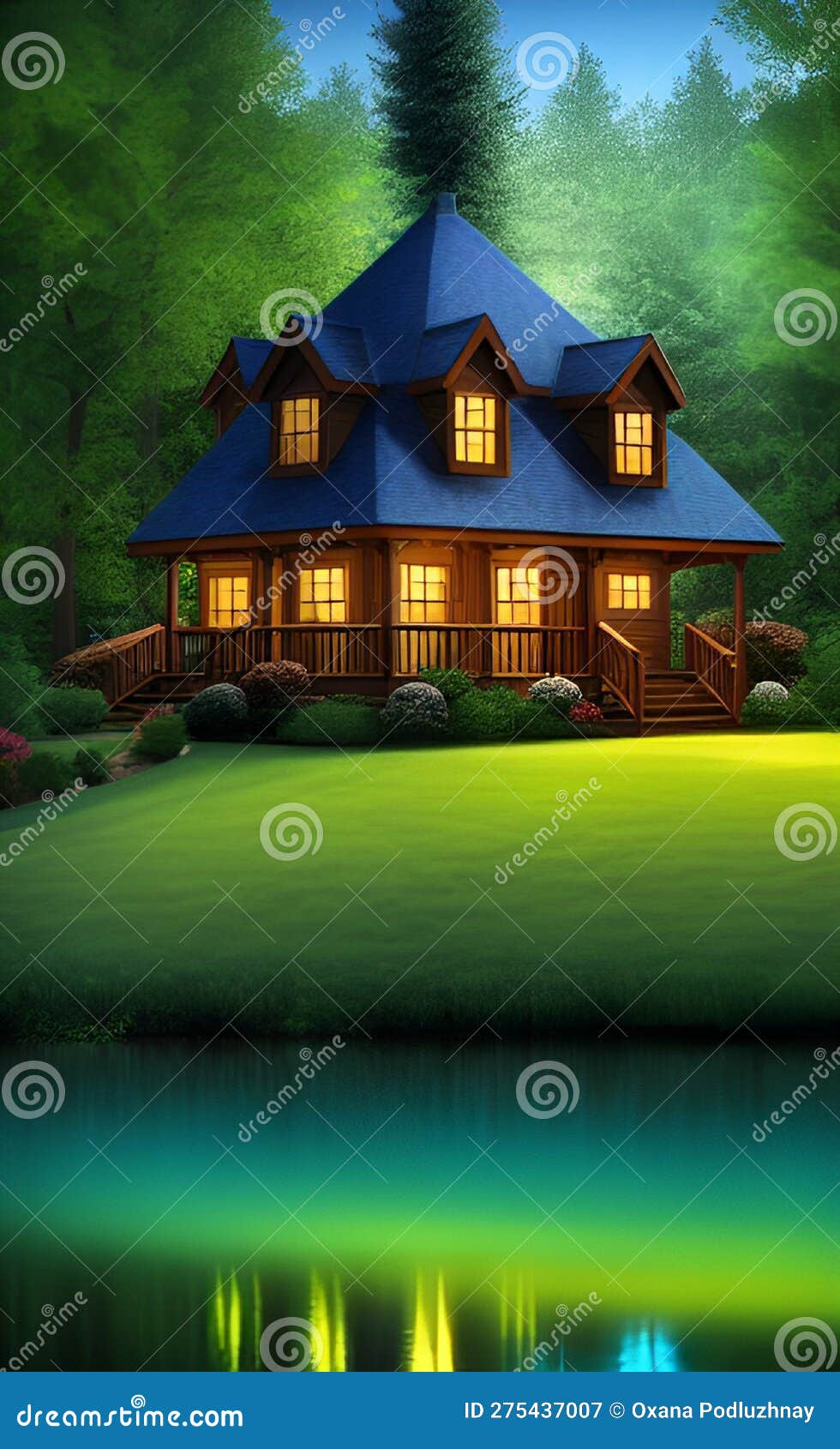 House in the Summer Magical Forest AI Generated Stock Illustration - Illustration of generated ...