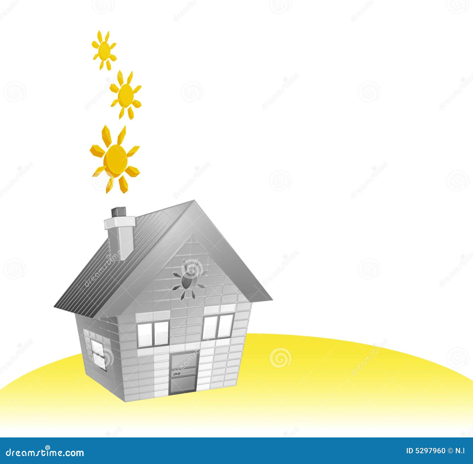 House and sun stock illustration. Illustration of energy - 5297960