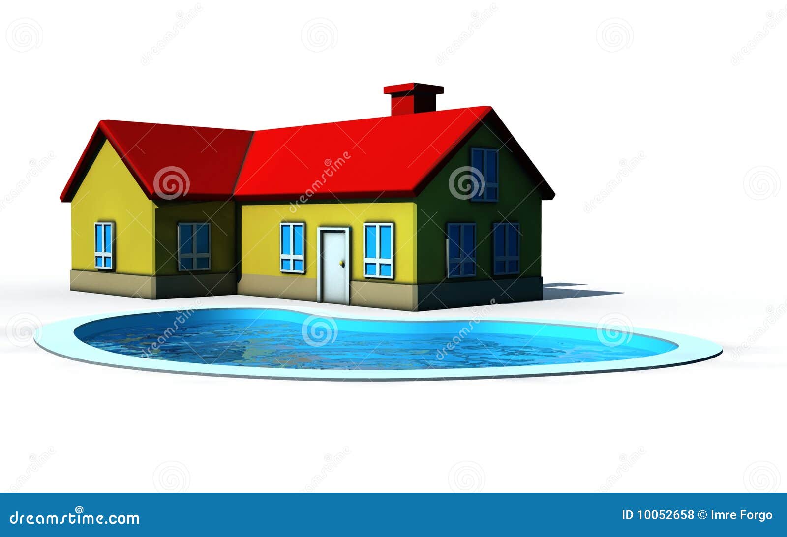 House with swimming pool stock illustration. Illustration of isolated ...