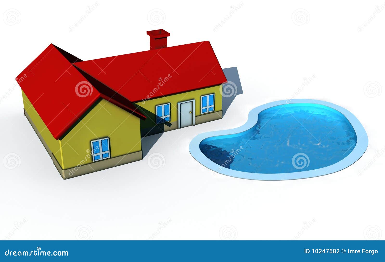 House with swimming pool stock illustration. Illustration of house ...