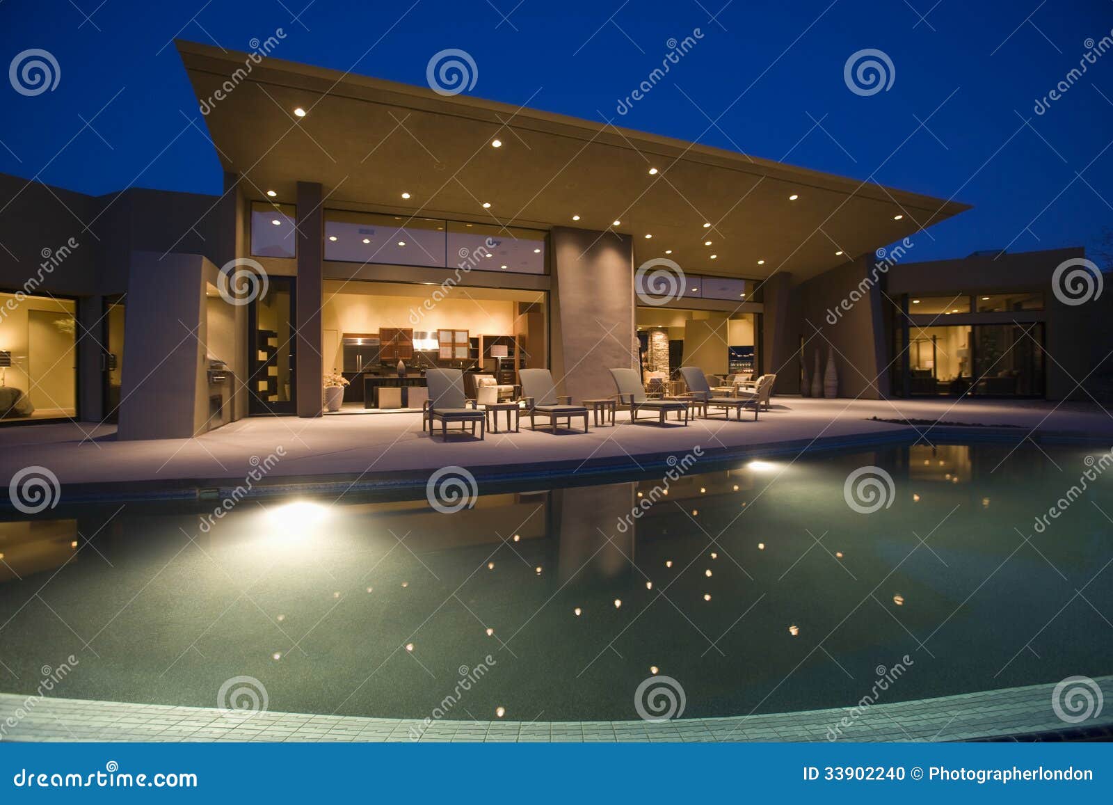 Home Swimming Pools At Night