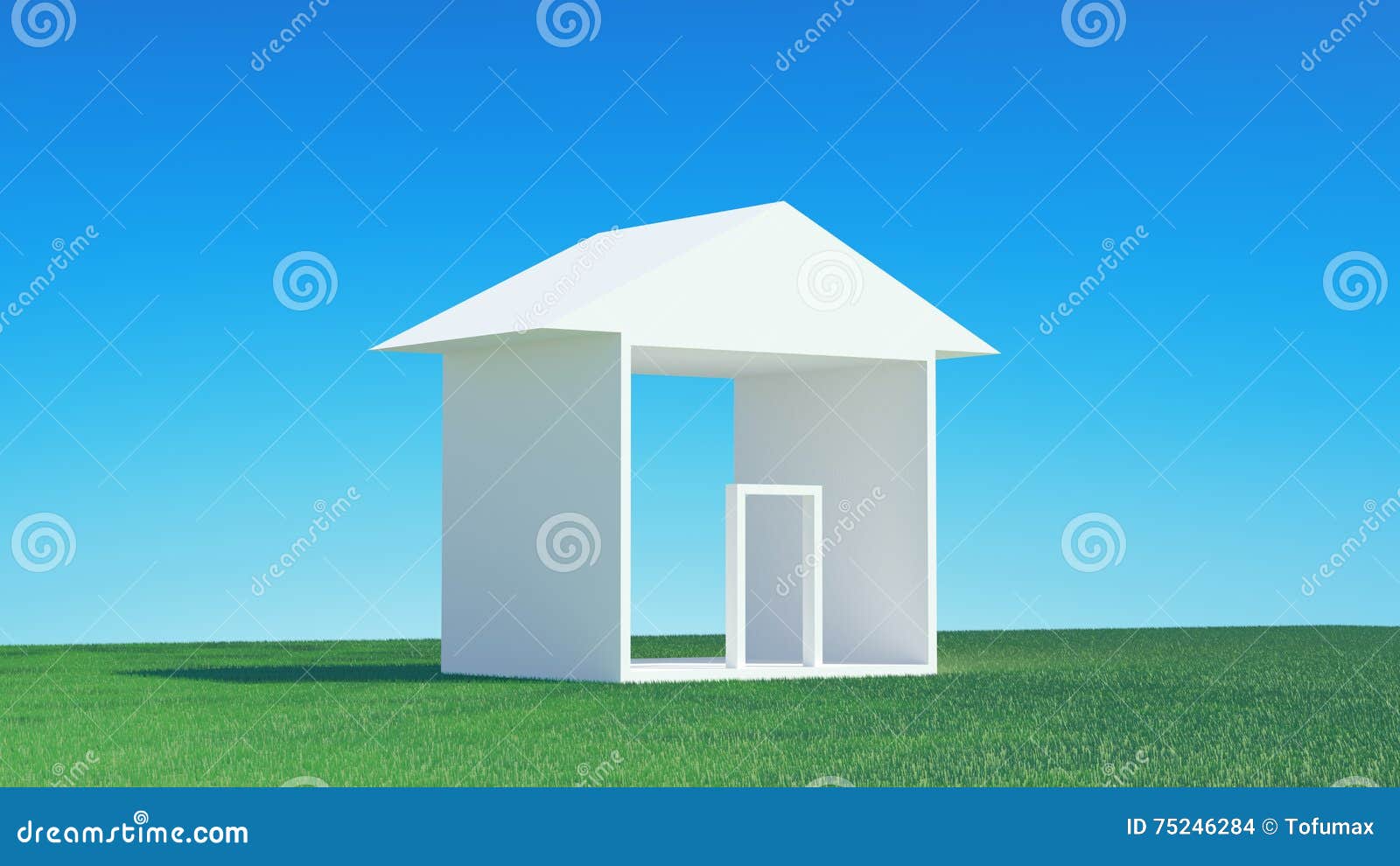 House Symbol on Green Grass Stock Illustration - Illustration of ...