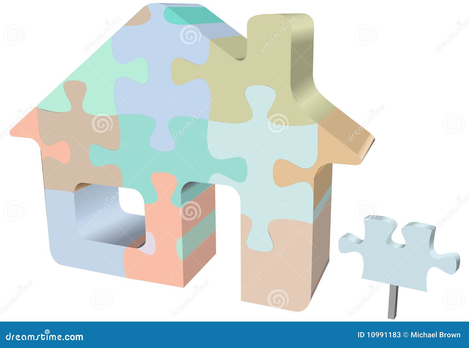House Symbol Home Jigsaw Puzzle with Sign Stock Vector - Illustration ...
