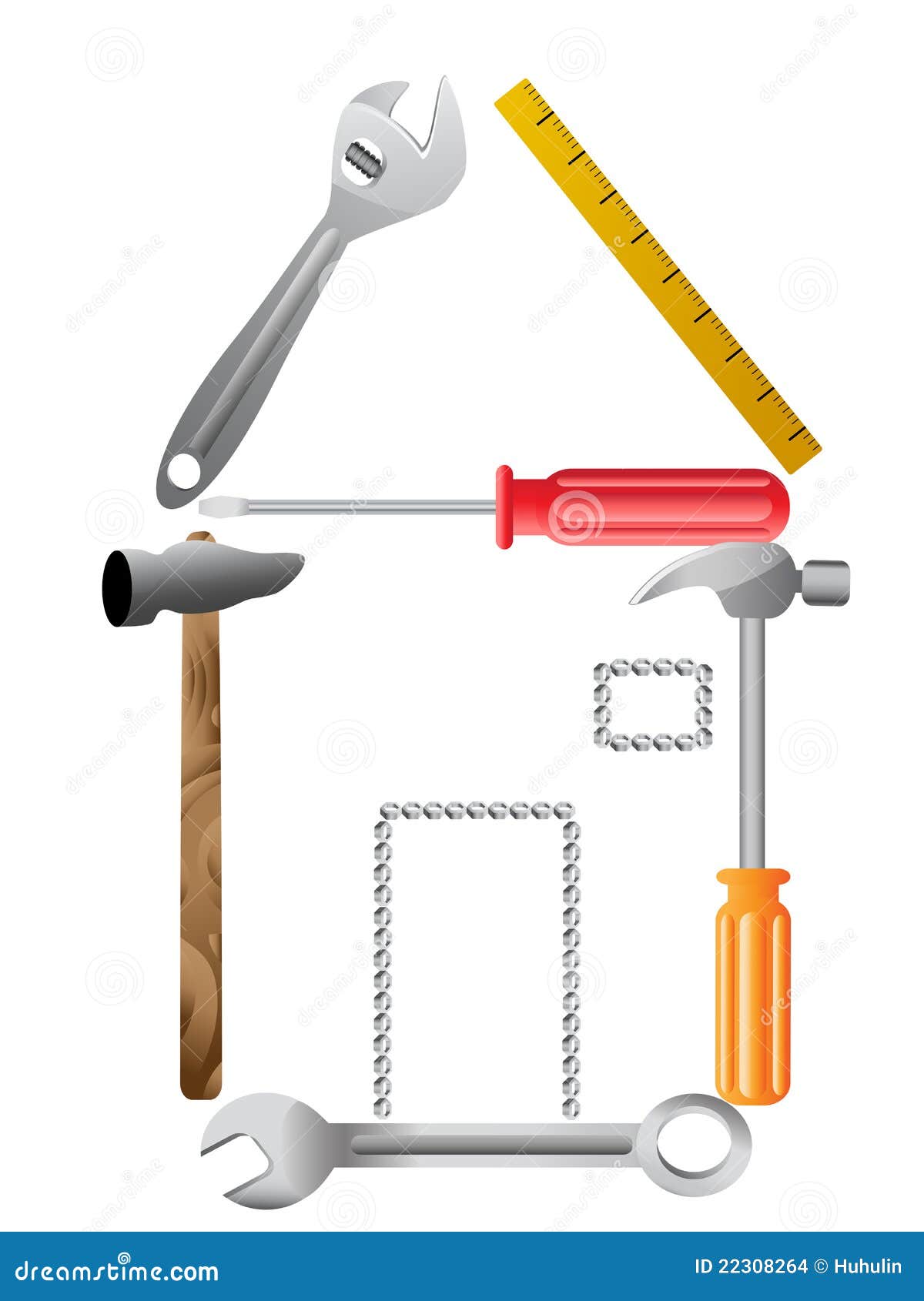 House Symbol Made of Tools,vector Stock Vector - Illustration of vector ...