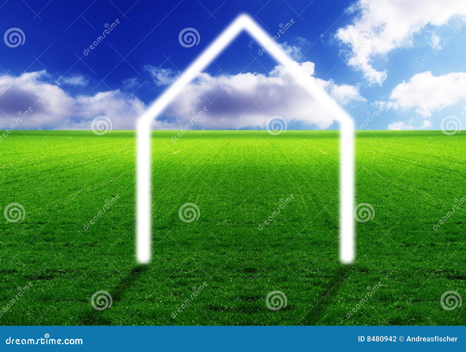 House symbol in the meadow stock photo. Image of meadow - 8480942