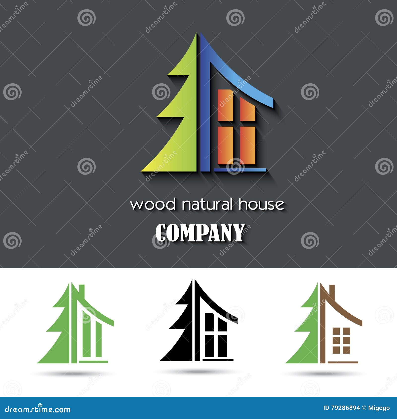 House Symbol with Wood Material Stock Vector - Illustration of market ...