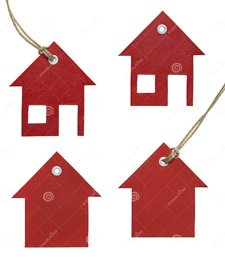 House Tag Set stock photo. Image of house, string, white - 4741824