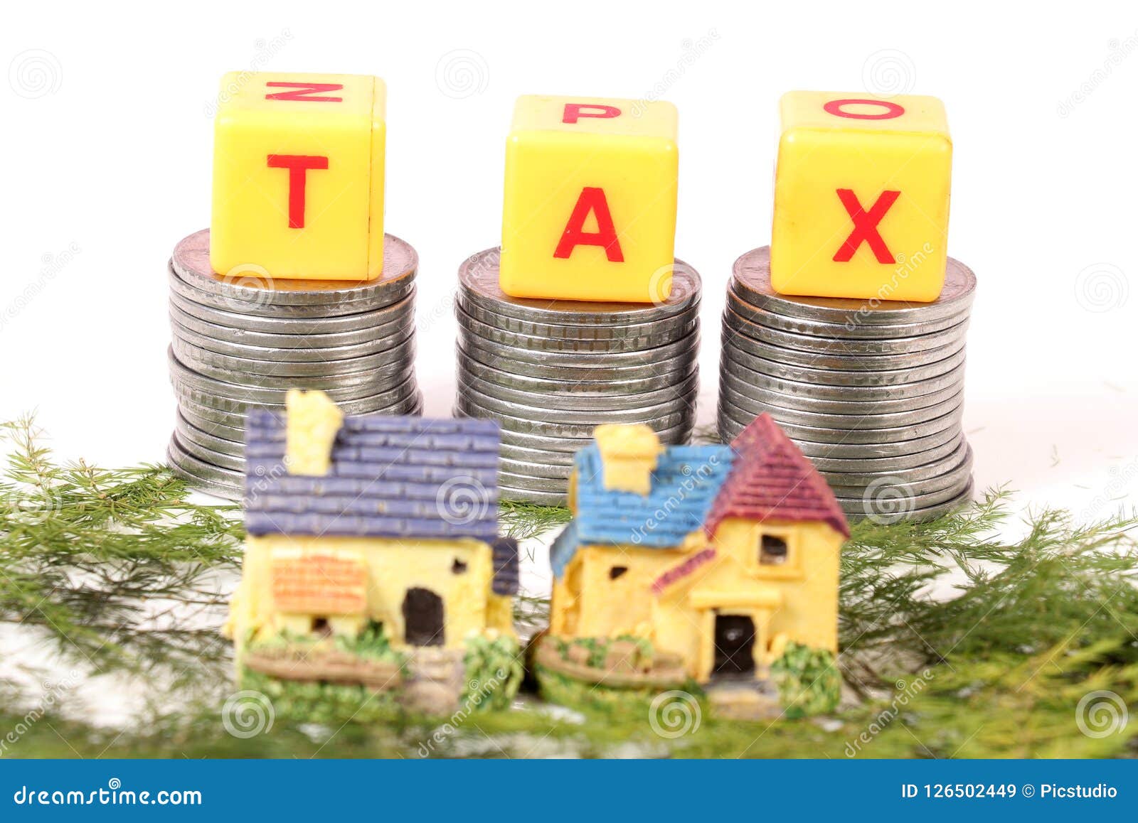 House tax stock image. Image of coins, model, environment - 126502449