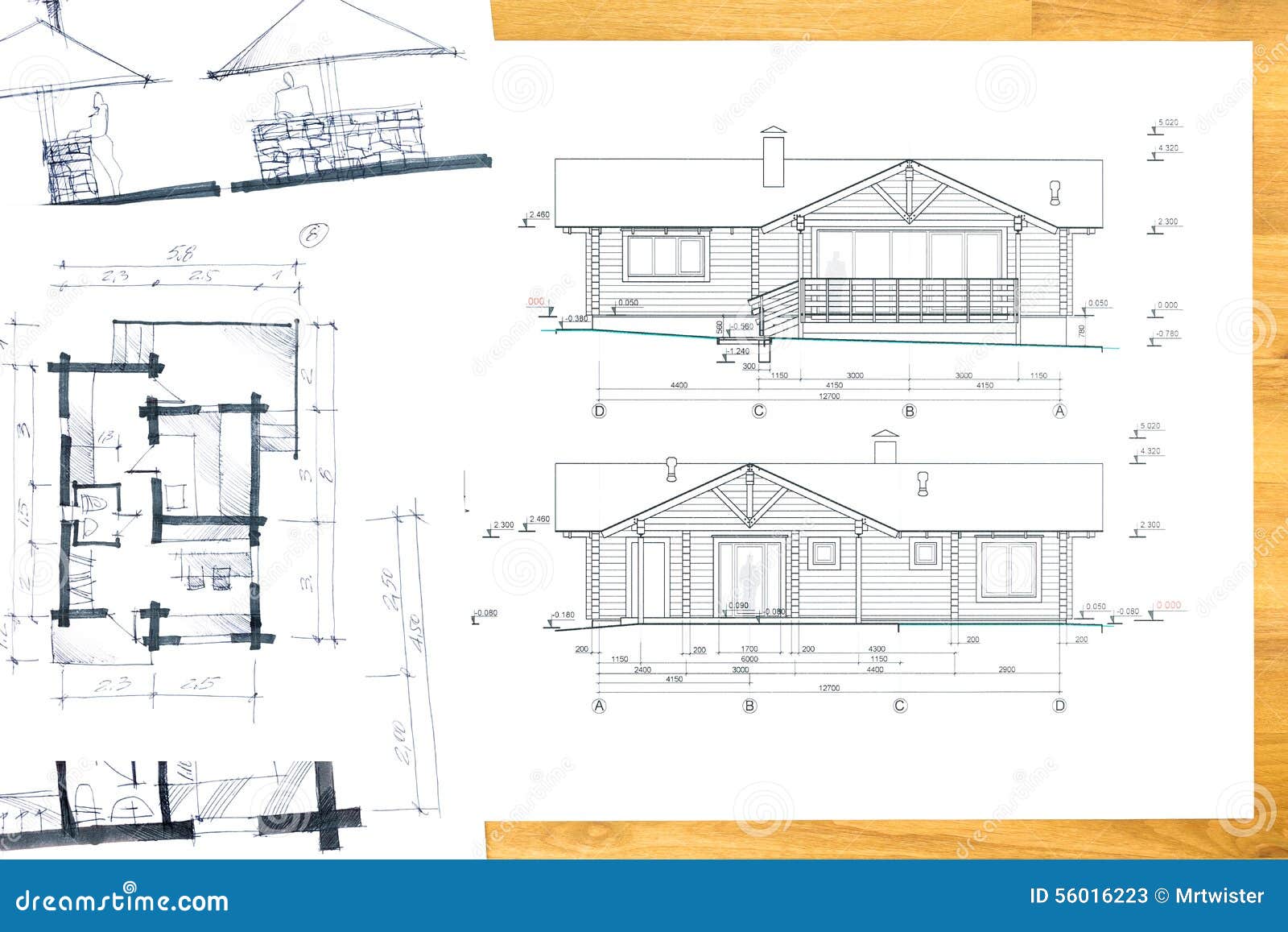 House technical drawings stock illustration. Illustration of building ...