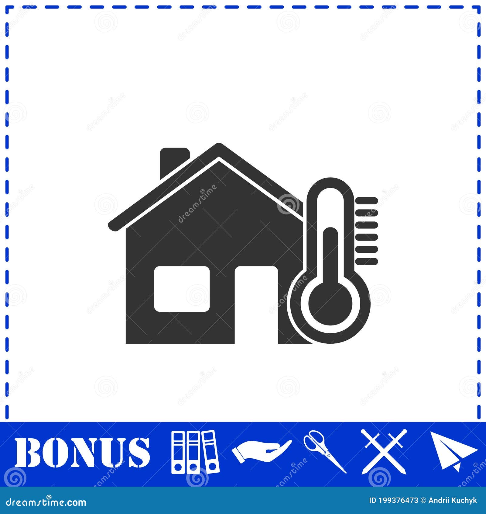 House Temperature Icon Flat Stock Illustration - Illustration of ...