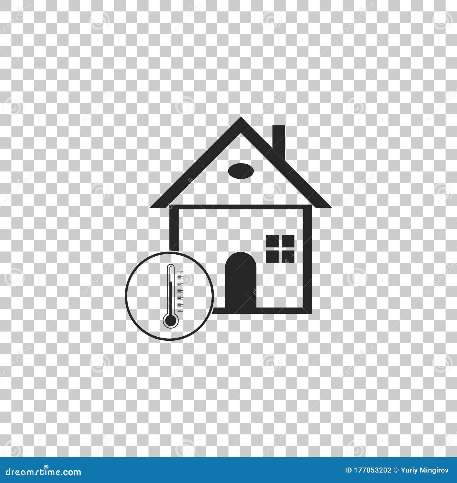 House Temperature Icon Isolated on Transparent Background. Thermometer ...