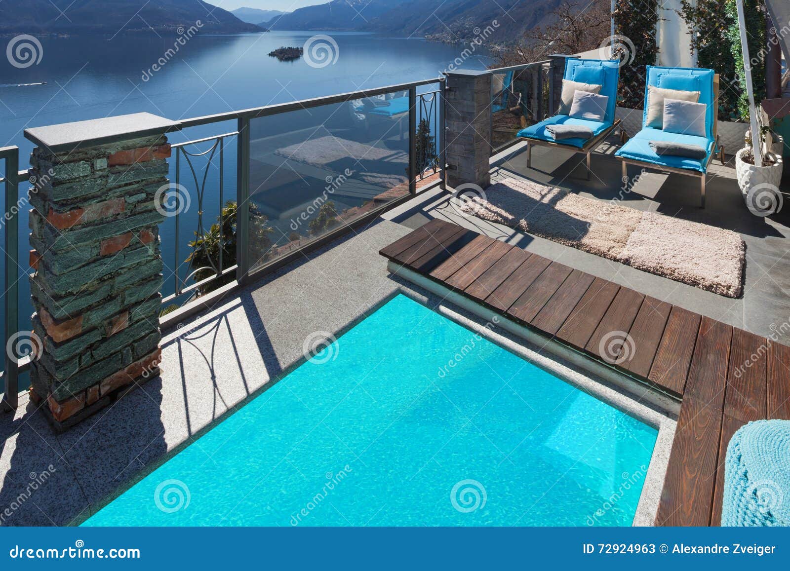 House, terrace with pool stock image. Image of terrace - 72924963