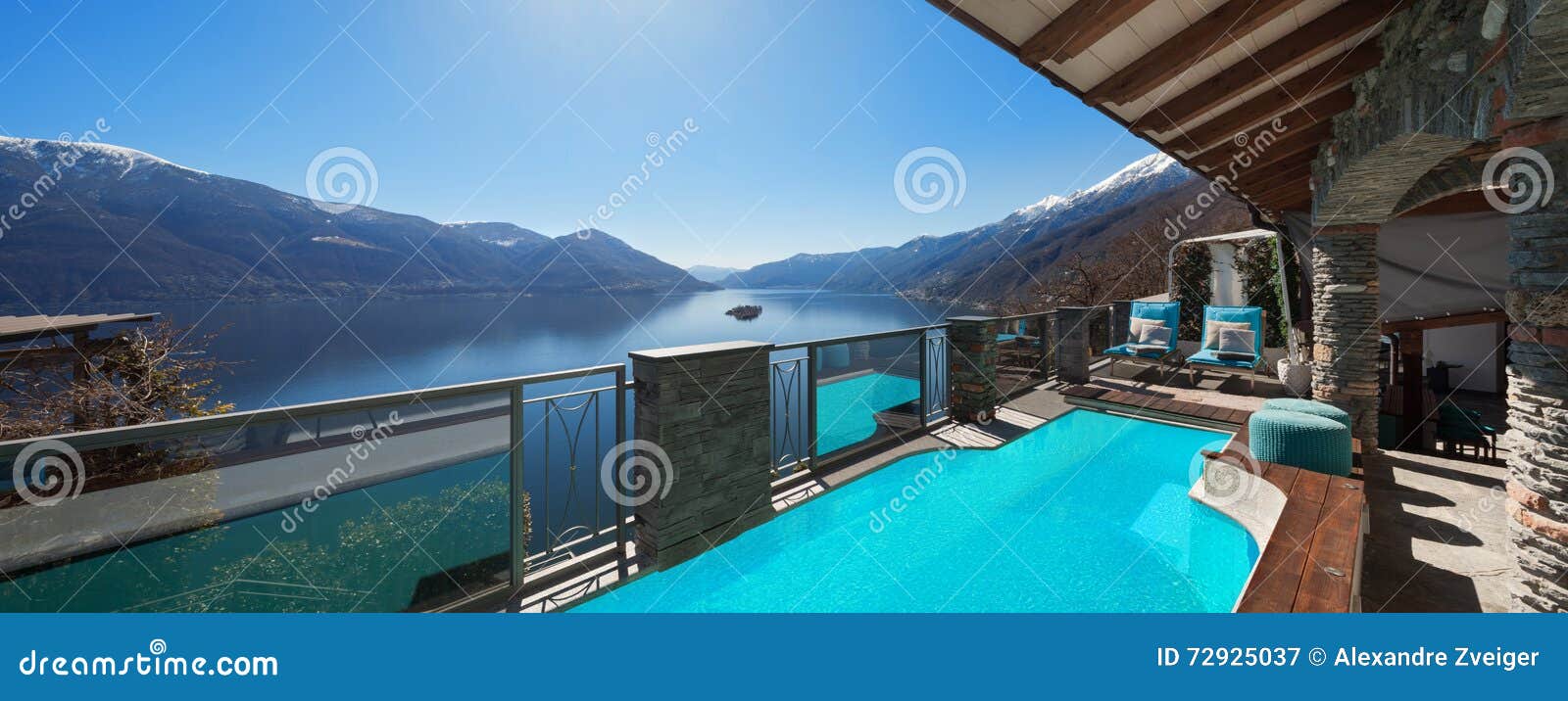 House, terrace with pool stock image. Image of classic - 72925037