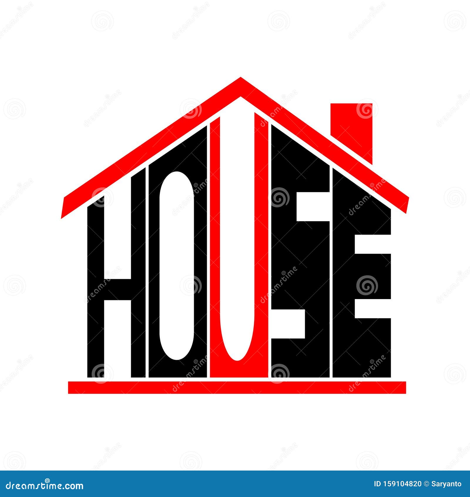 House Text. Ector Illustration Logo for House, Flat Design Stock Vector ...