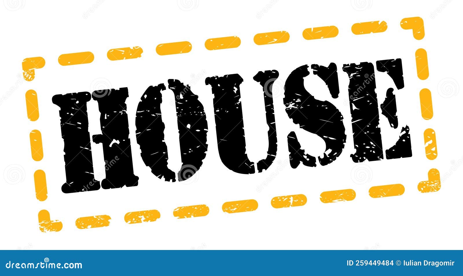 HOUSE Text Written on Yellow-black Stamp Sign Stock Illustration ...