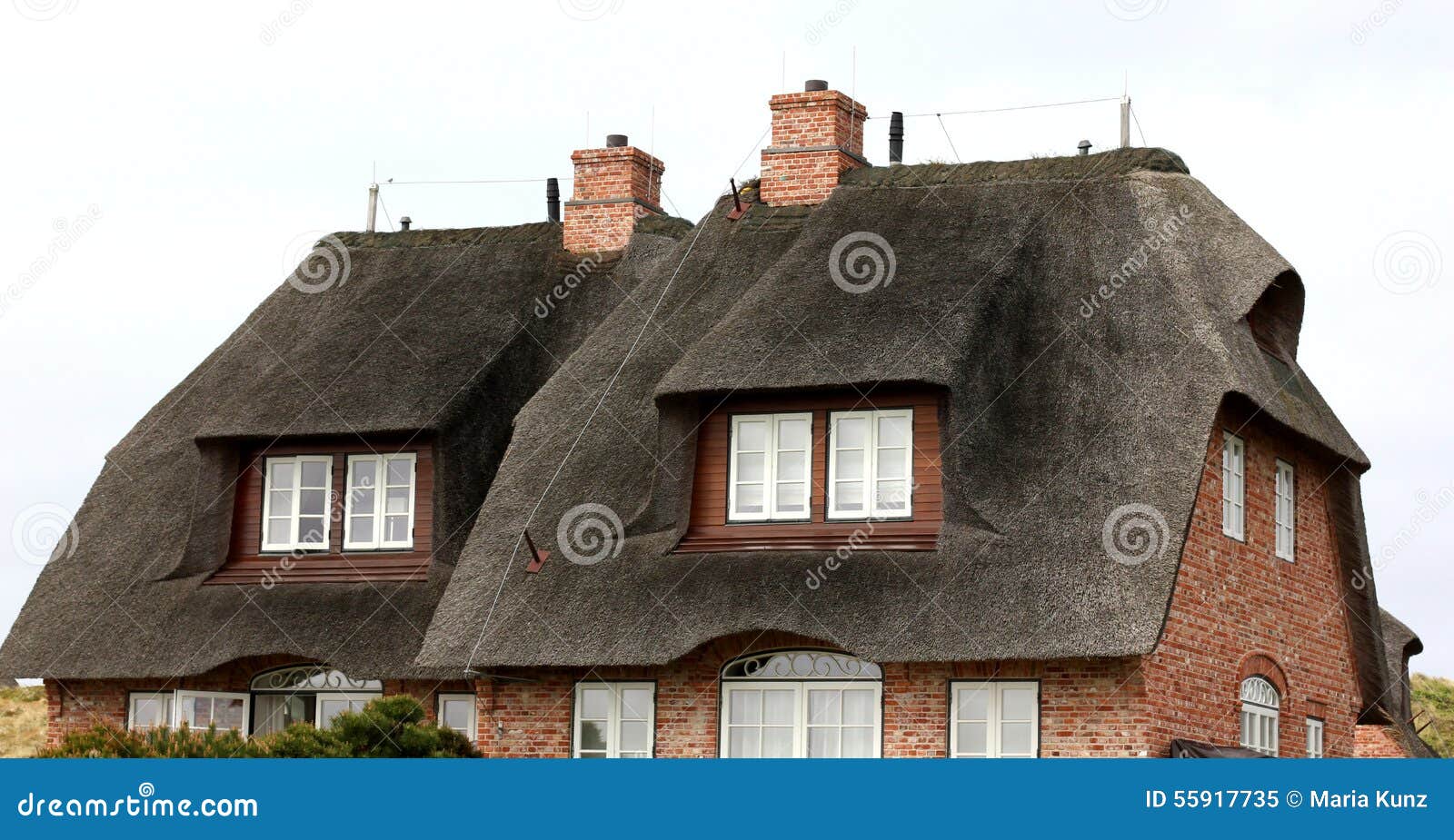 House with a Thatched Roof Germany. Stock Image - Image of thatched ...