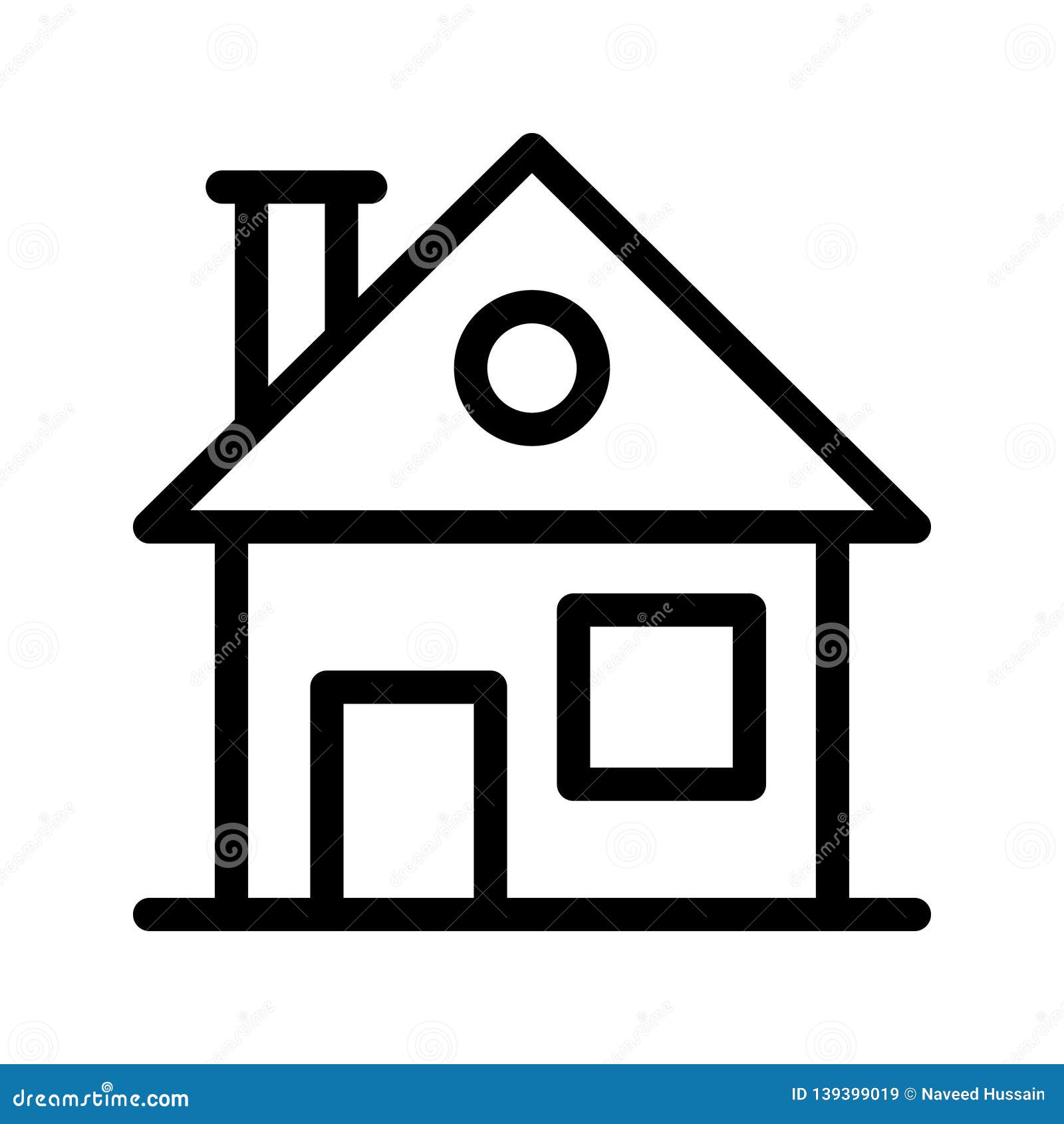 House Thin Line Vector Icon Stock Vector - Illustration of architecture ...