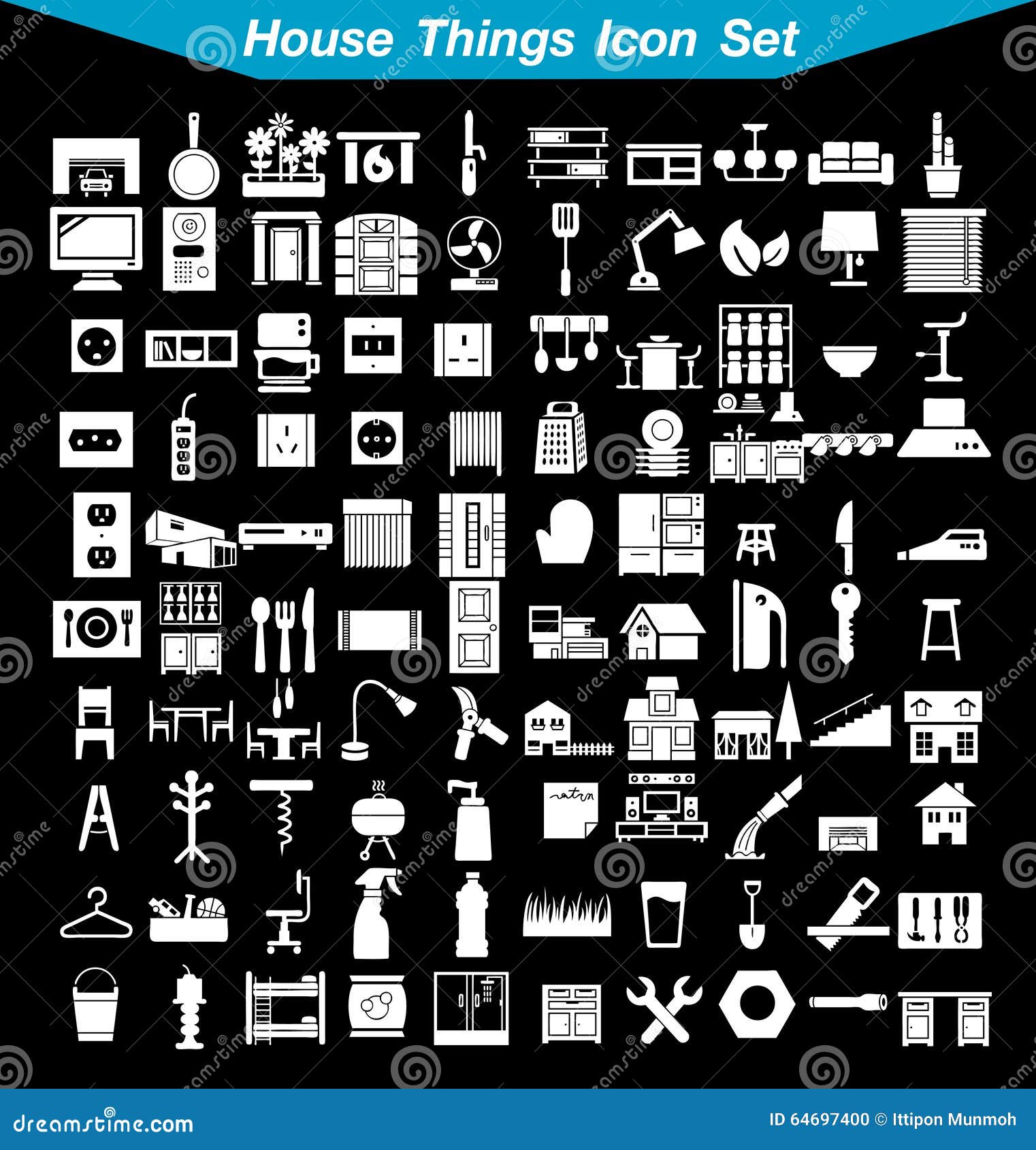 House things icon set stock illustration. Illustration of internet ...