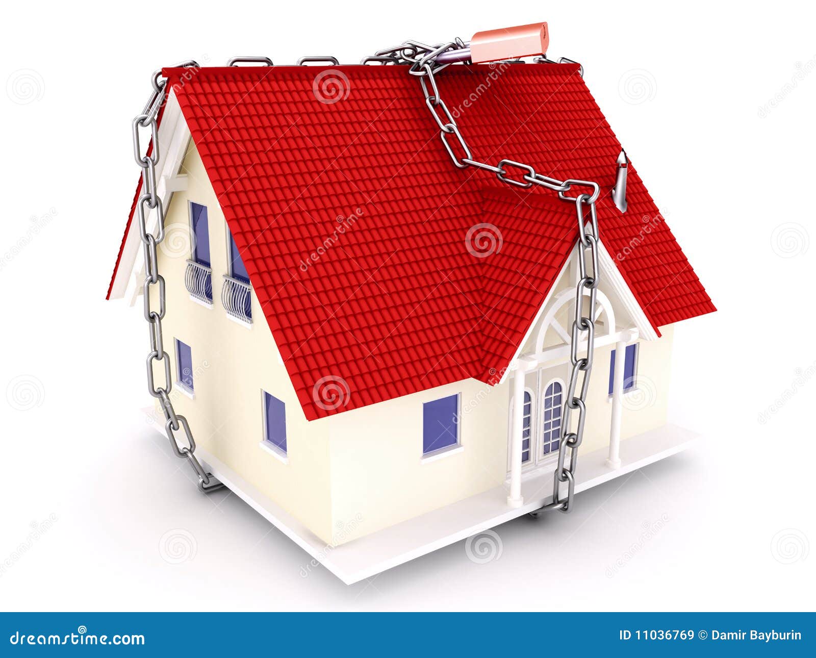 A Man Tied Up With His House Unable To Climb Up In His Career Cartoon ...