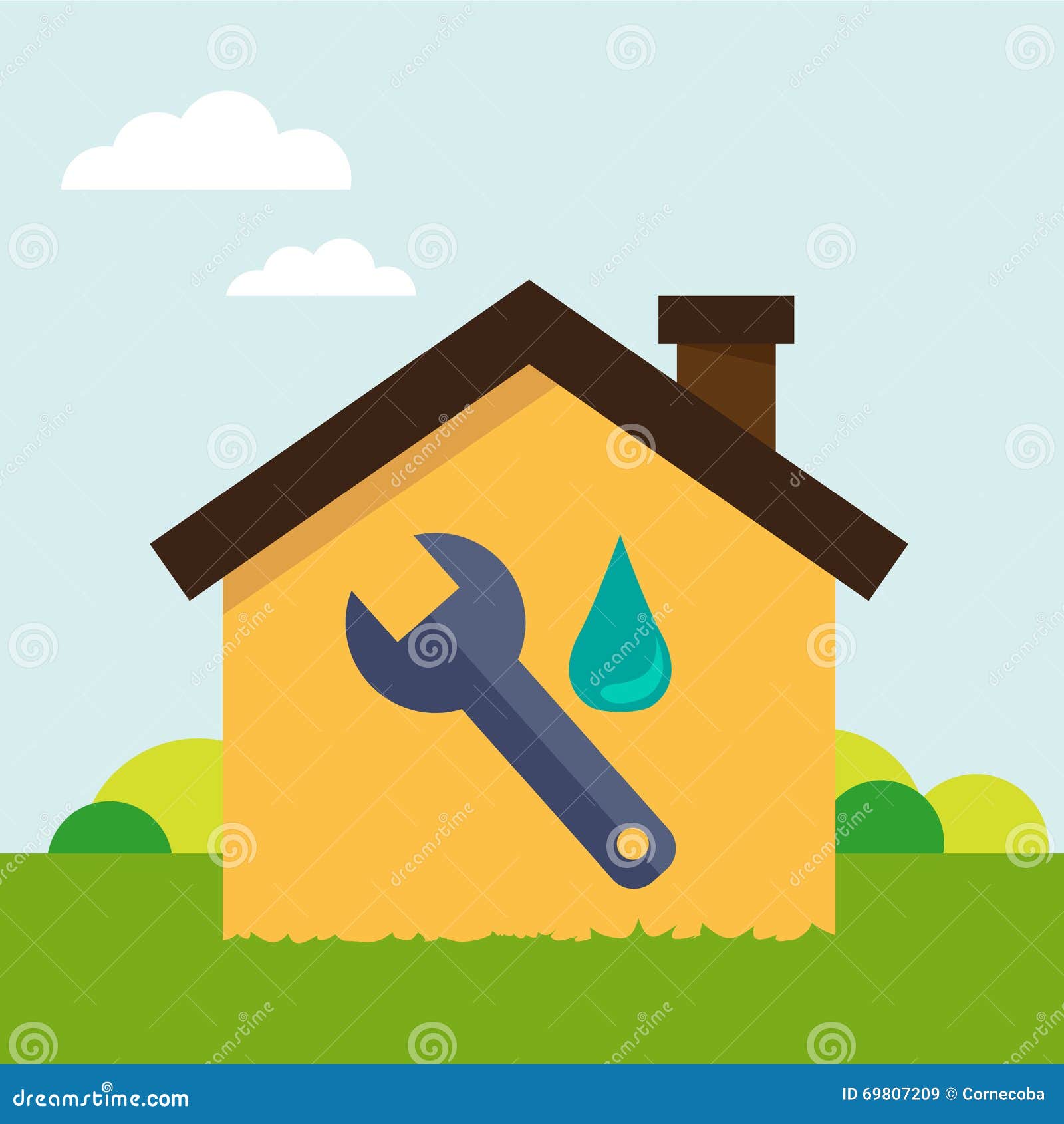 House with tool stock vector. Illustration of paint, construction ...