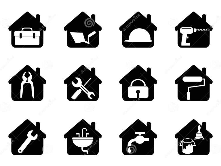 House with tools icon stock vector. Illustration of equipment - 38500743