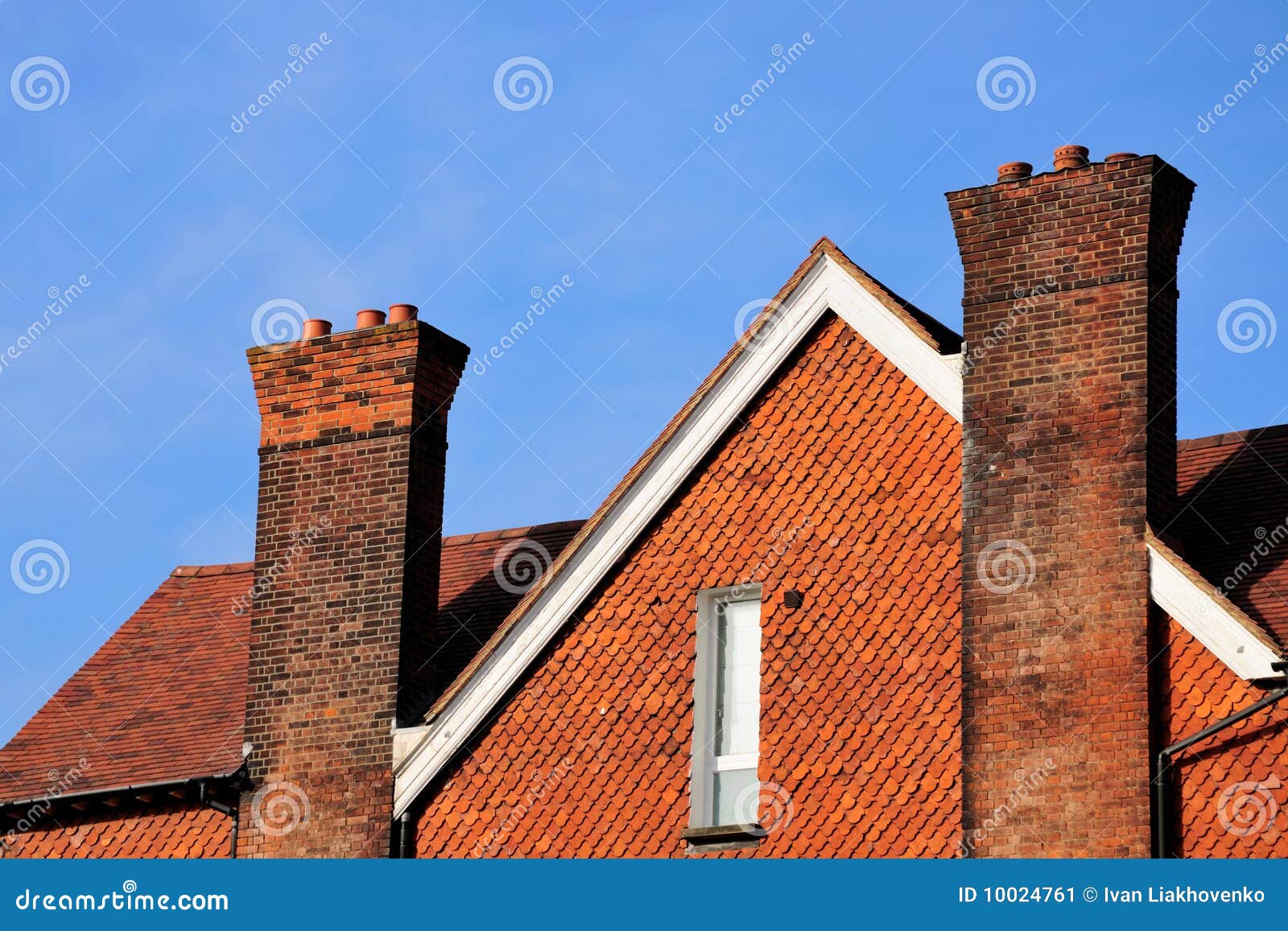 House top with chimneys stock image. Image of structure - 10024761