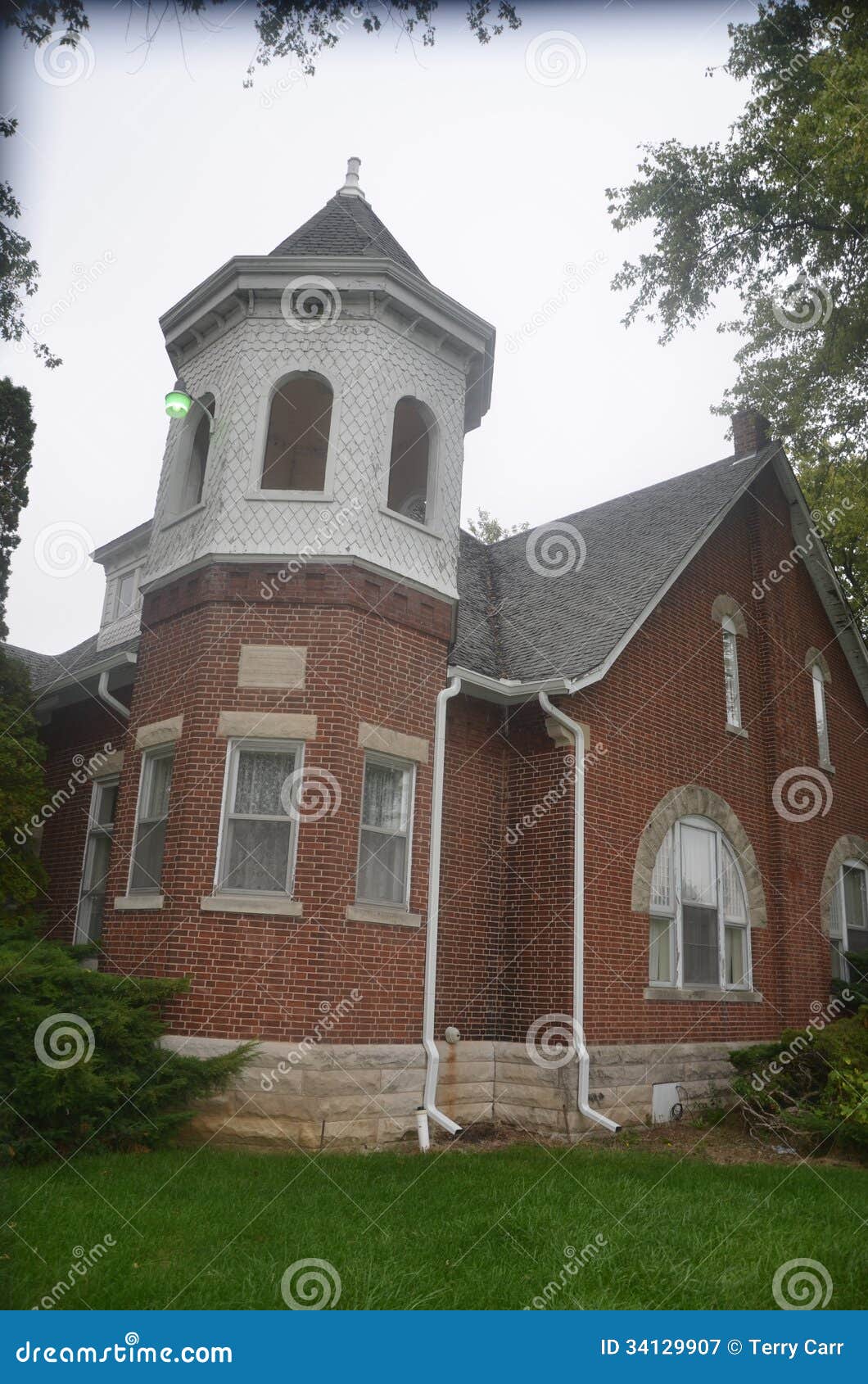 House with tower stock image. Image of house, unusual - 34129907