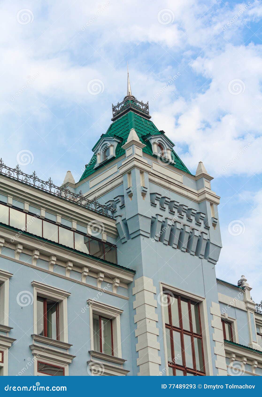 House with a Tower in the Classic Style Stock Image - Image of europe ...