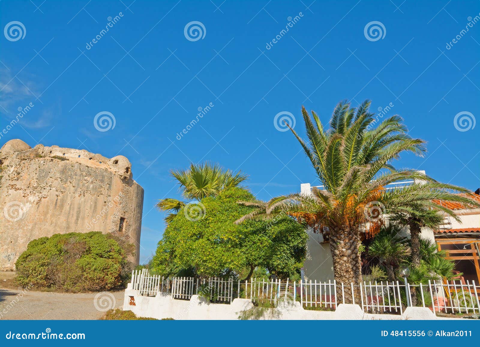 House by the tower in hdr stock photo. Image of effect - 48415556
