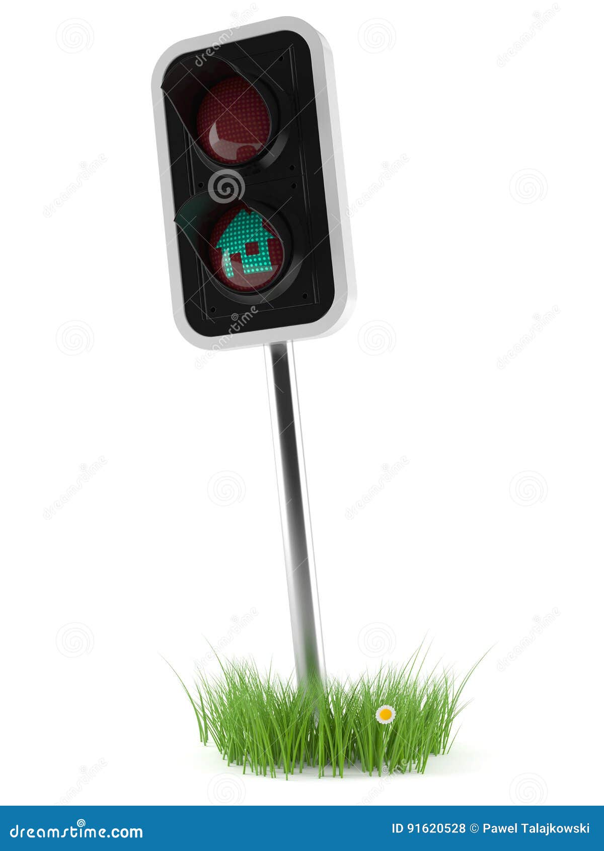 House with traffic light stock illustration. Illustration of traffic ...